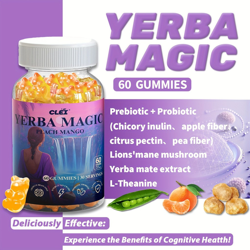 CLEI- YERBA MAGIC- Powered By Yerba Mate Extract for Natural Energy, A Prebiotic & Probiotic ...