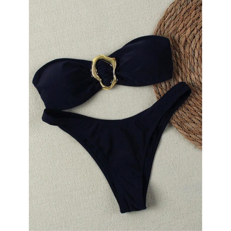 Casual Fashion Chic Swim Top & Swim Bottom Swimsuit Set, Ladies ...