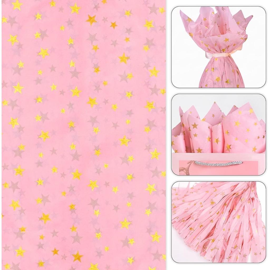 Hi Sasara 60 Sheets Star Tissue Paper, Gift Wrapping Tissue for ...