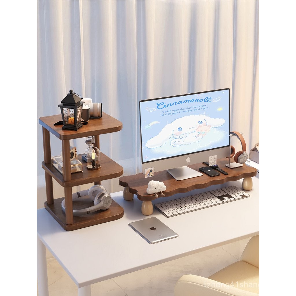 Desktop Computer Monitor Stand Riser Desktop Keyboard Tray Display ...