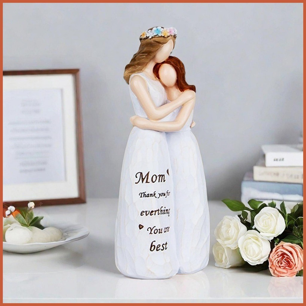 Mother Daughter Resin Statue Hugging Mother and Daughter Angel Resin ...
