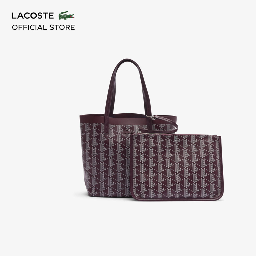 Lacoste Women's Zely Coated Canvas Monogram Small Tote Shopping Bag ...