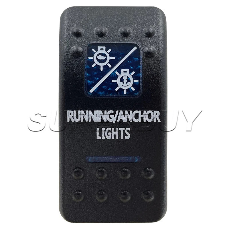 RUNNING/ANCHOR LIGHTS on off on 7Pin 12V 20A Blue LED Waterproof Car ...