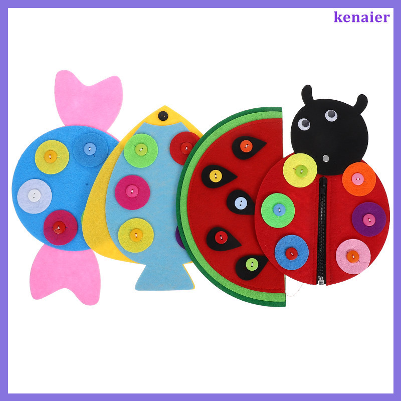 🔧 4pcs Montessori Educational Button Zipper Board Soft Fabric Tactile ...