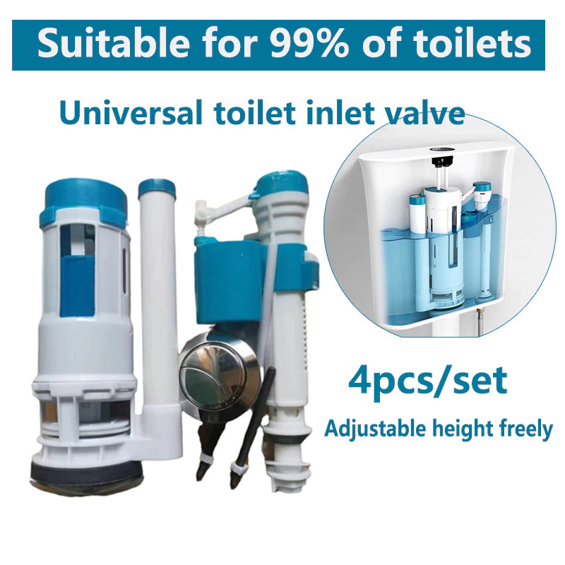 Toilet Flush Valve Press Button Lever Handle Valve Outlet TOILET ...
