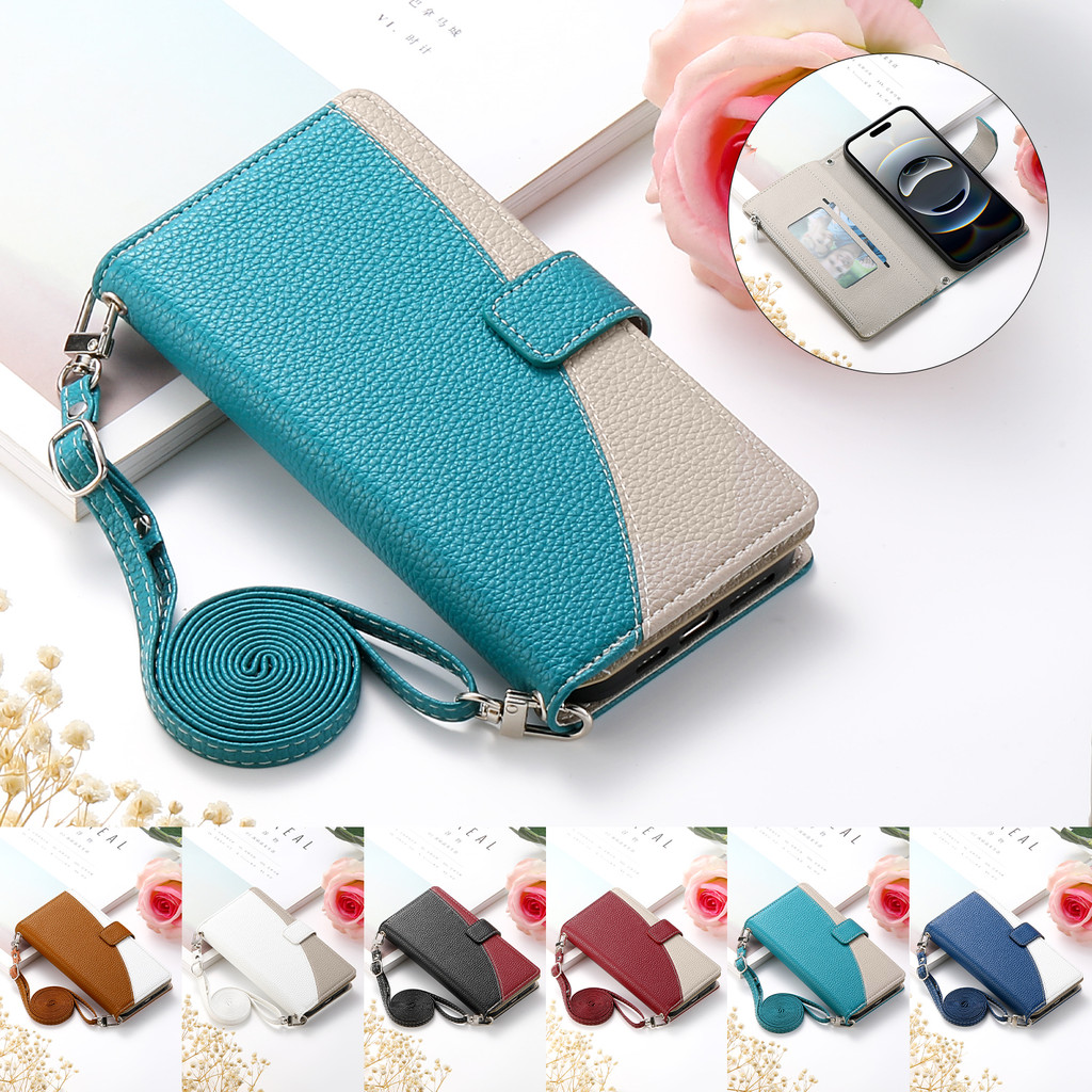 Zipper Wallet Case for iPhone 16e 16 Pro Max 15 14 Plus 13 mini Splice ...