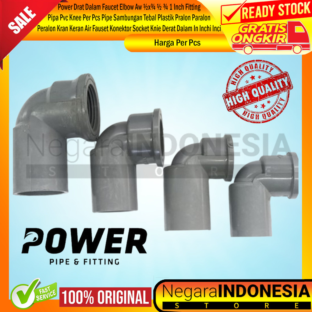 Power Thread In Faucet Elbow Aw 1⁄2x3⁄4 1⁄2 3⁄4 1 Inch Fitting Pipe Pvc ...