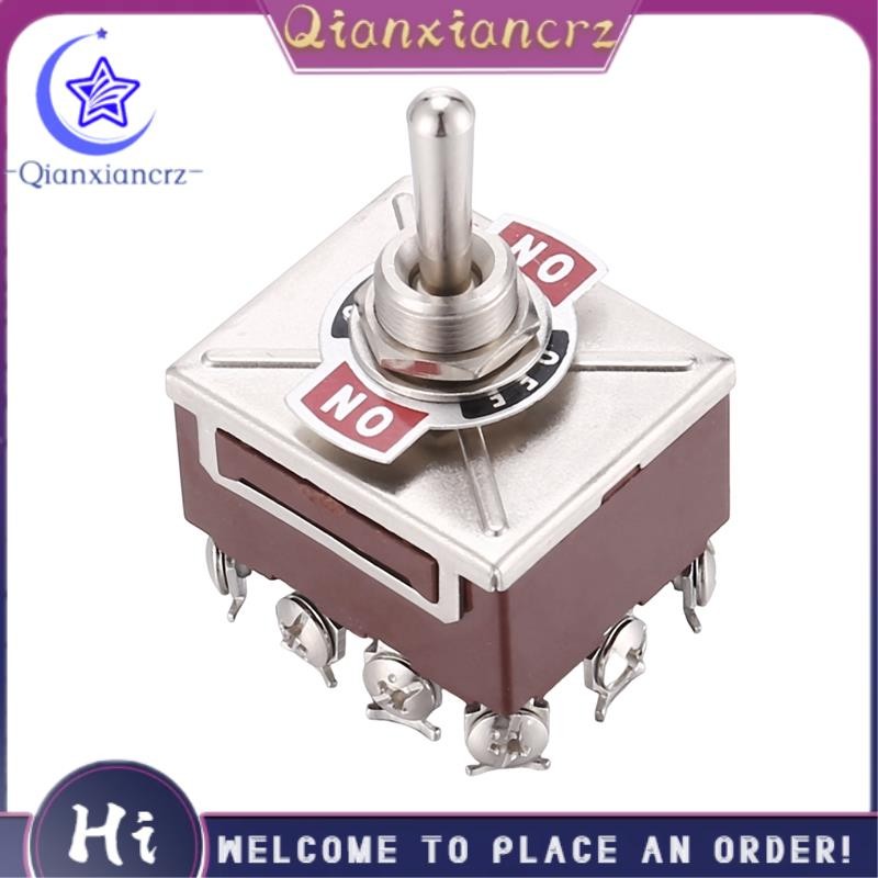 AC 380V 10A ON/OFF/ON 3 Positions 12 Pin Latching Toggle Switch 4PDT | Shopee Singapore