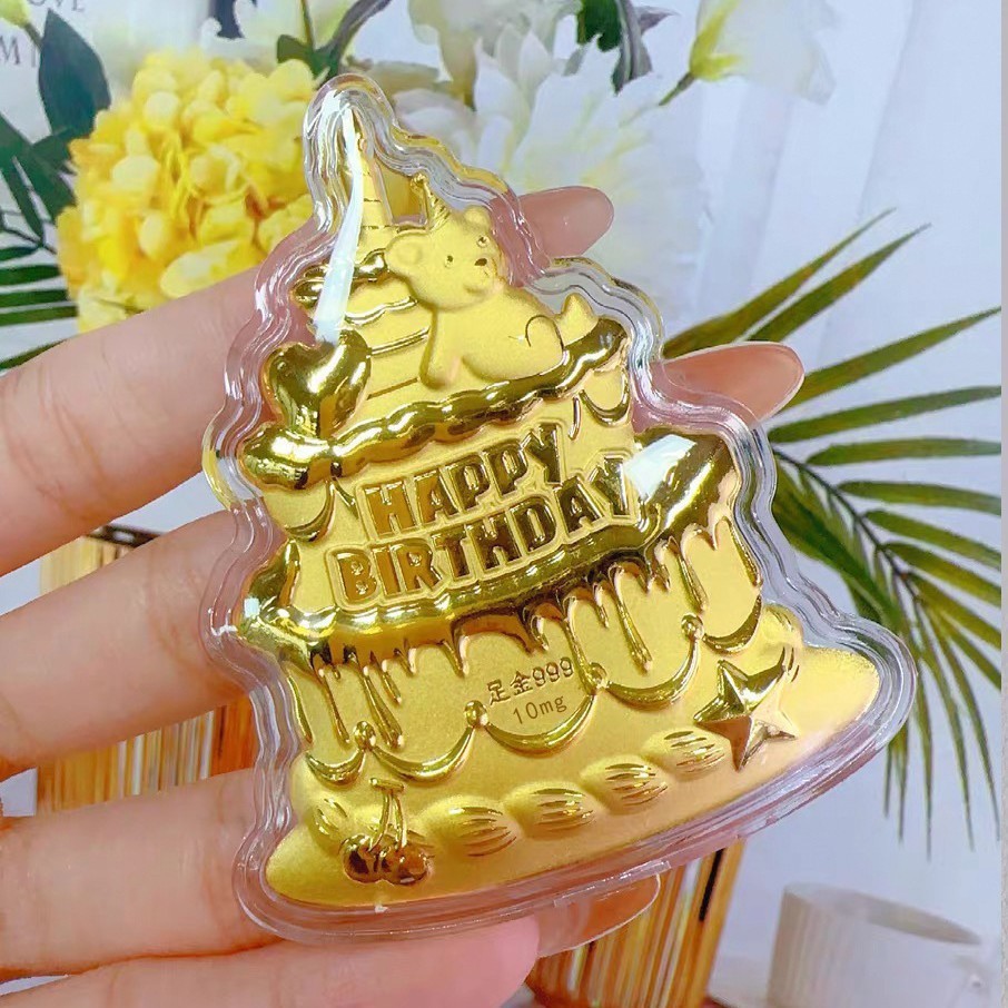 [Pure Gold] Birthday Cake Gold Bar Gift Box Set, Birthday presents for ...