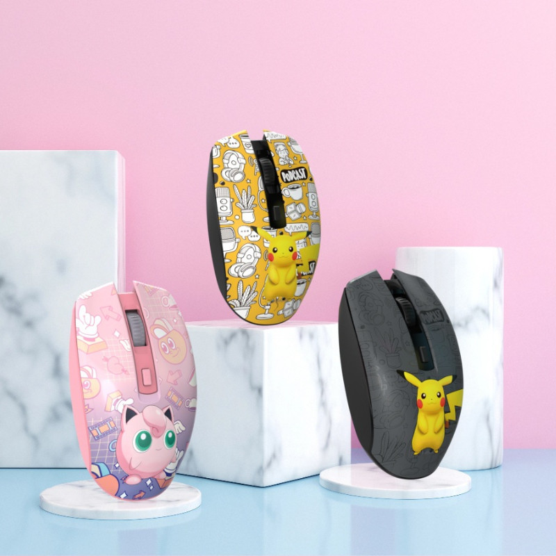 Pokémon T3 Wireless Mouse Pikachu Cute Silent Rechargeable Mice 2.4G ...
