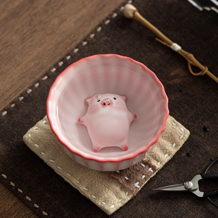 Lying Pig Spit Bubble Tea Cup Personal Tea Drinking Kung Fu Tea Set ...