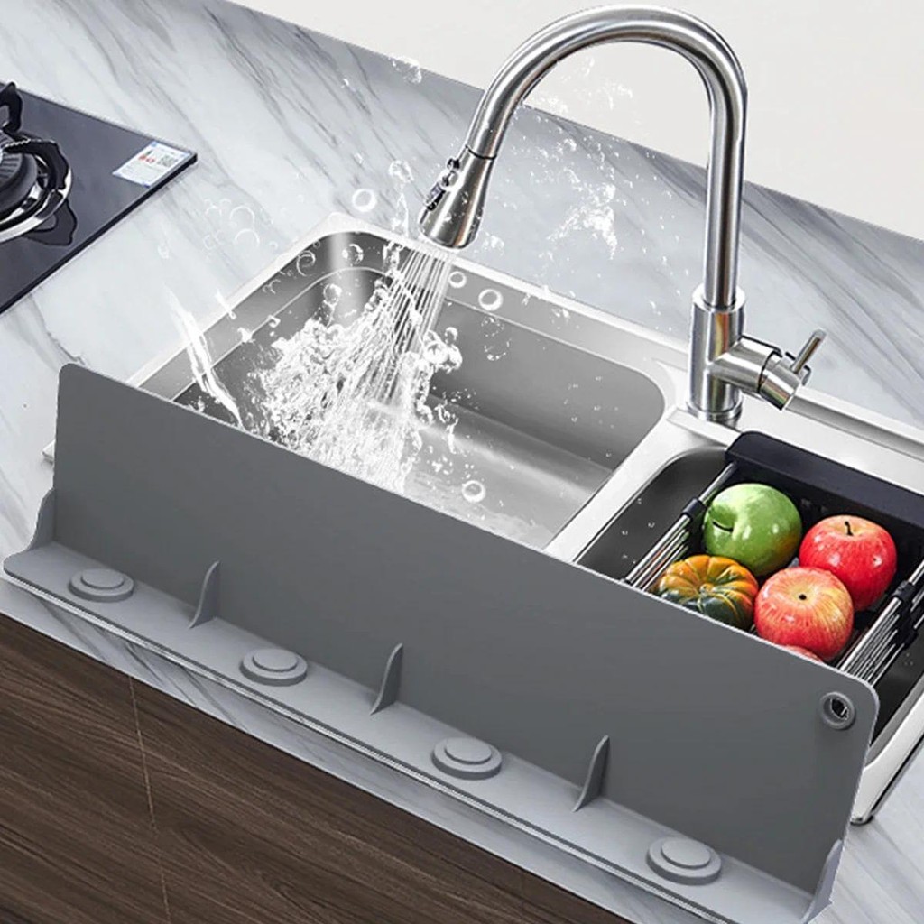 Kitchen Sink Water Splash Guards Sucker Flaps Silicone Waterproof ...