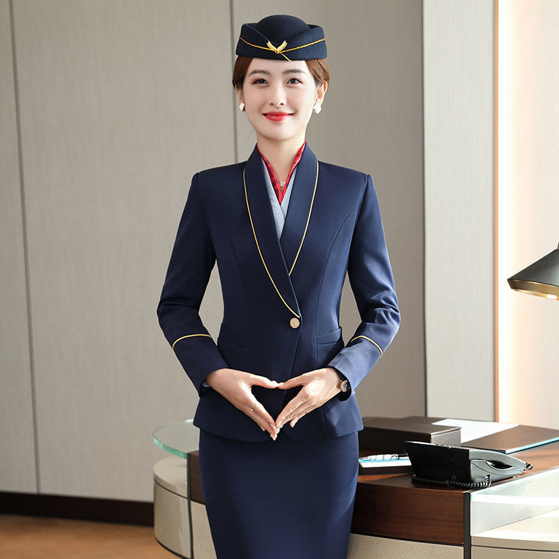 Stewardess High-Speed Rail Uniform for Women Hotel Reception ...