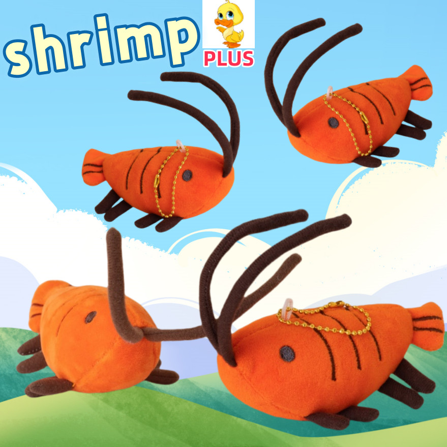 PLUS High Quality Shrimp Plush Pendant Fun Little Prawn Plush Toy ...
