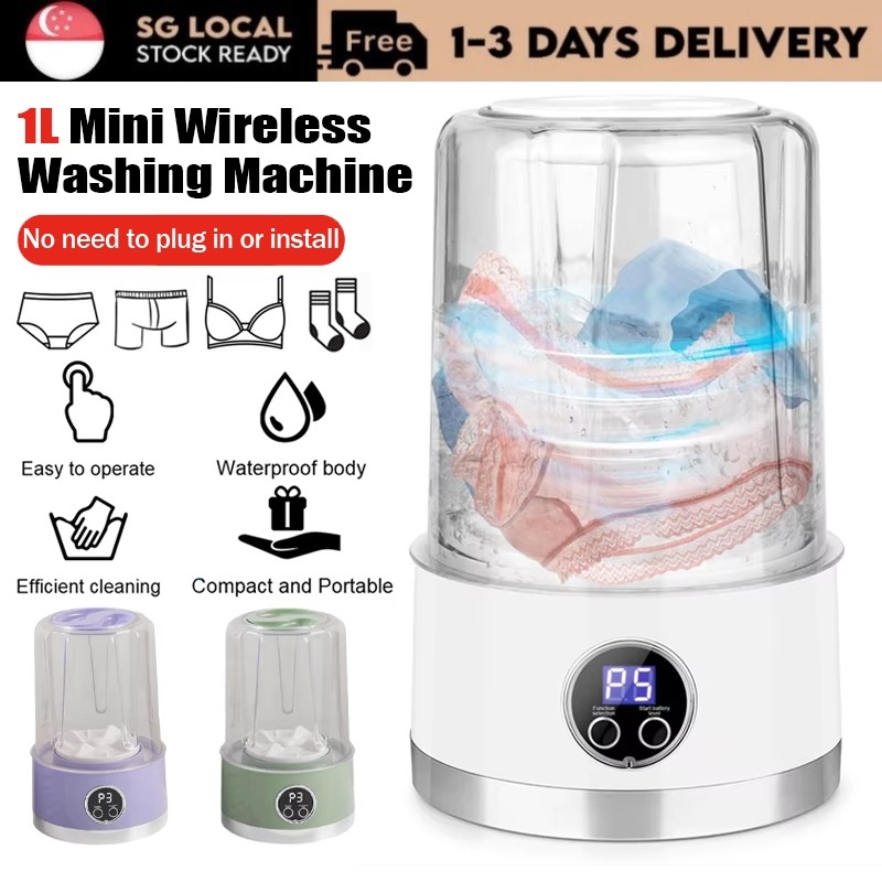【SG】1L 2L 3L Mini Laundry Cup Washing Machine Portable Rechargeable ...