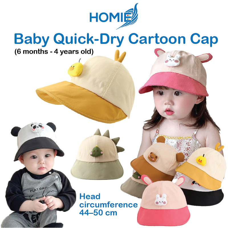 🧢 HOMIE Baby Quick-Dry Cartoon Cap / Boy Girl Kids Sun Protection ...