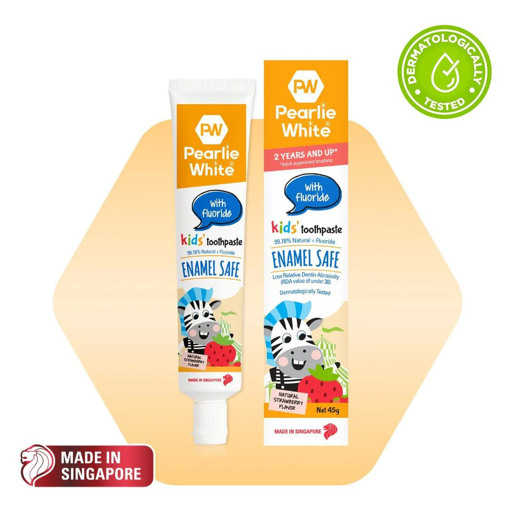 Pearlie White All Natural Kids Toothpaste with Fluoride (Strawberry ...