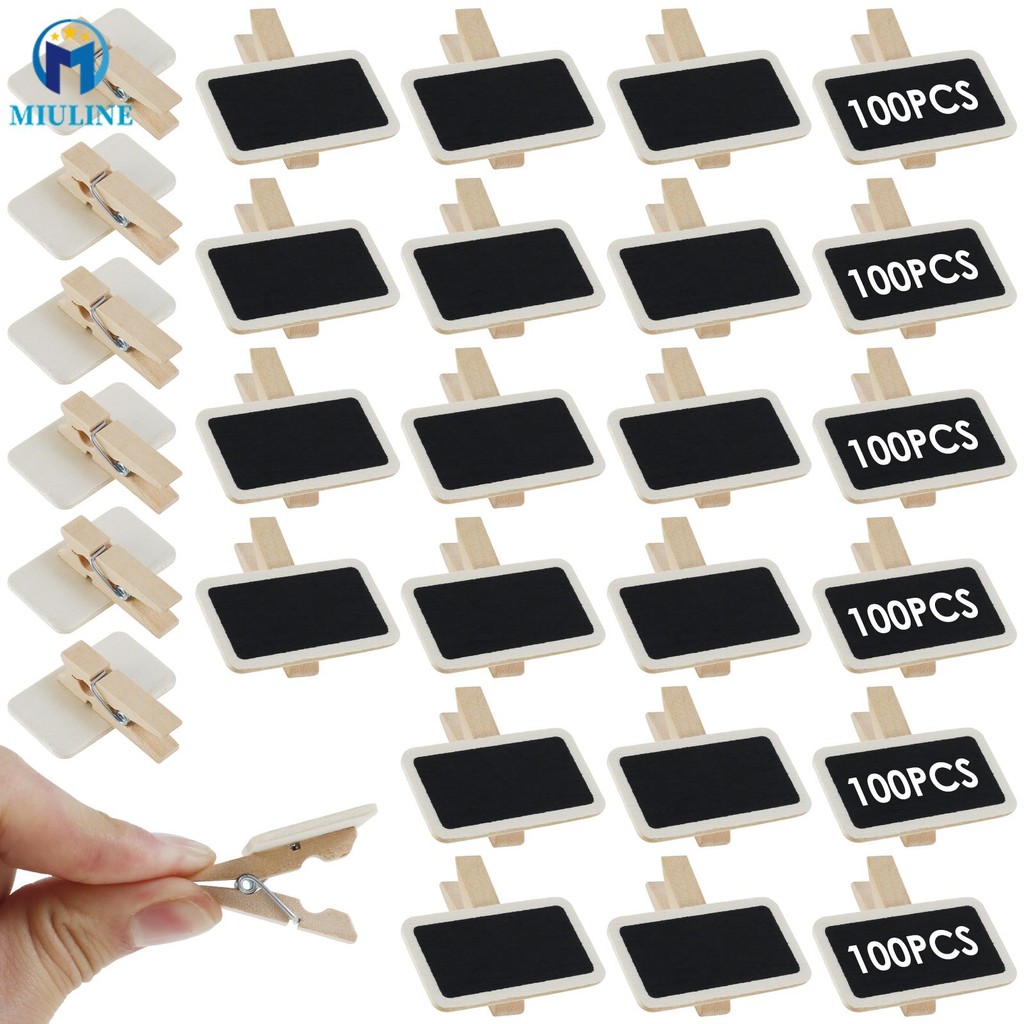 100Pcs Mini Chalkboard Clips Portable Small Chalk Board Lightweight ...