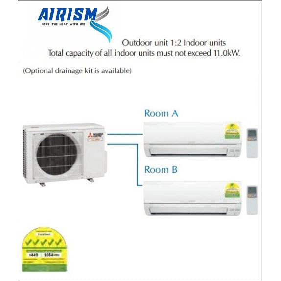 MITSUBISHI ELECTRIC AIRCON STARMEX R32 INVERTER SYSTEM 2 (SUPPLY ONLY ...