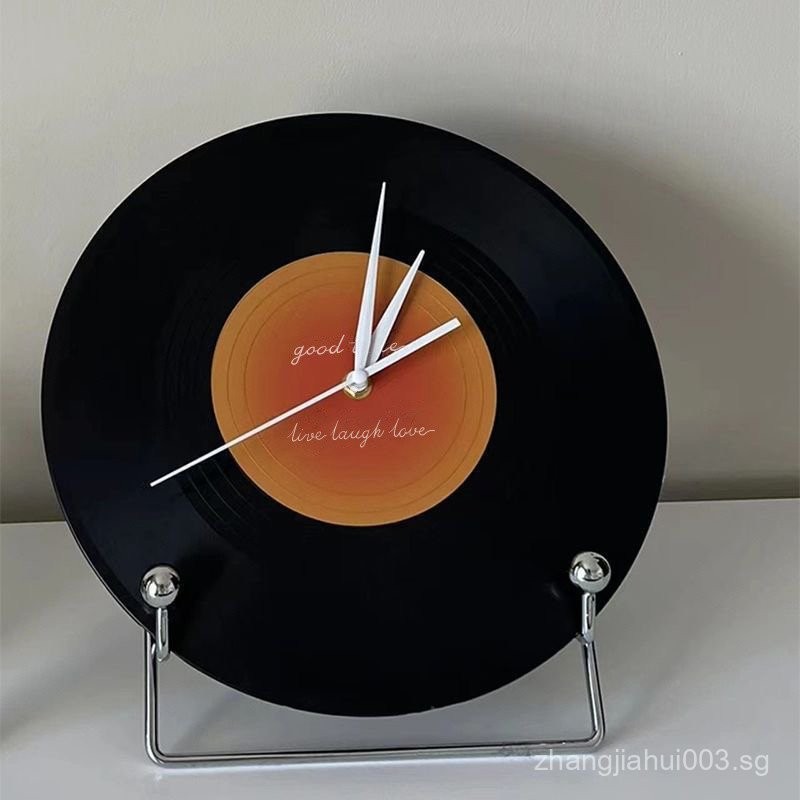 [2025][HTK1791People]High-end Retro Vinyl Record Clock Ornament with ...