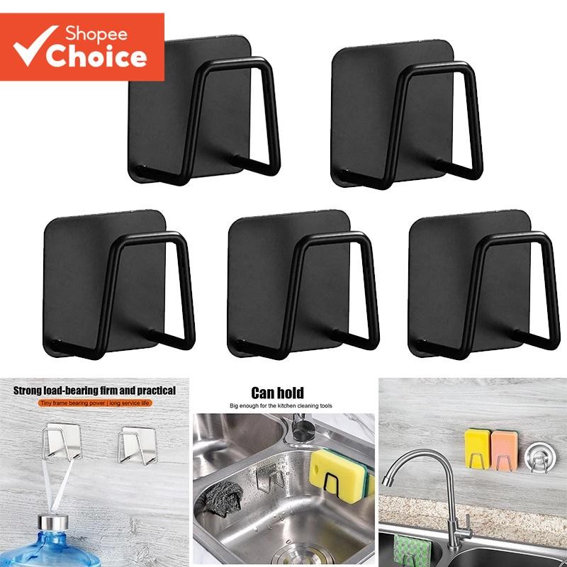 5PCS Self Adhesive Kitchen Sponge Holder Drying Rack Sponges Drain Sink ...