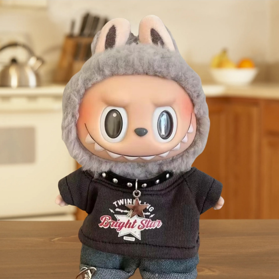 Labubu Clothes For 15/17cm V1 V2 V3 Plush Idol Doll Hip Hop T-Shirt ...