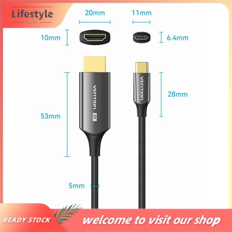 [Lifestyle] Conversion Cable High Quality USB C to -Compatible 8K Type ...