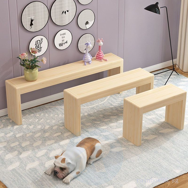 Trendy Long Bench Solid Wood Bench Entryway Wooden Bench Bathroom Stool ...