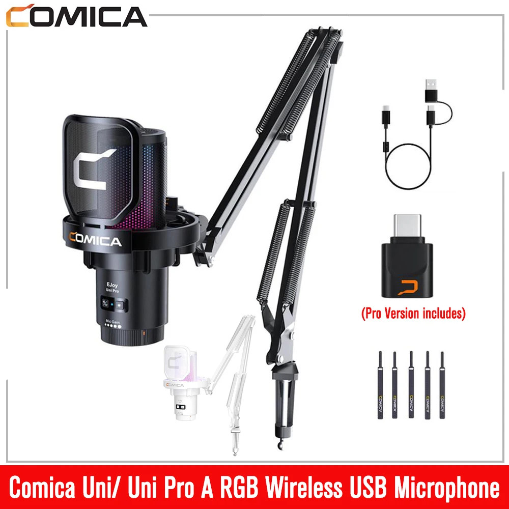 Comica Uni Pro A RGB Wireless USB Microphone Noise Cancellation ...