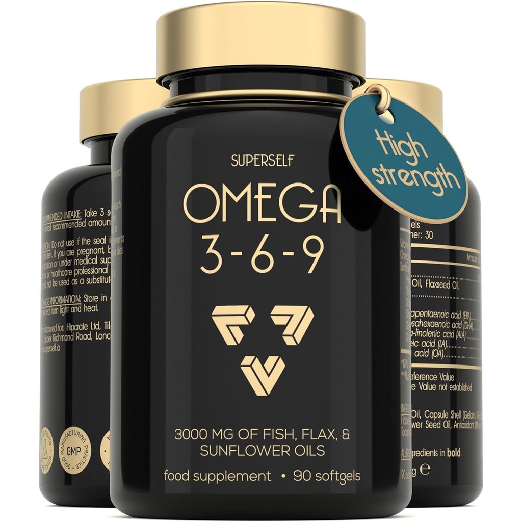 Omega 3 6 9 Capsules - High Strength 3000mg Triple Potency - Premium ...