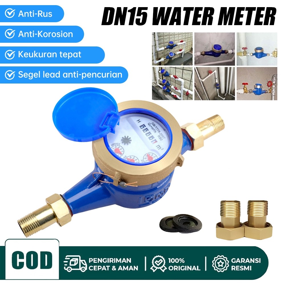 ARUMBINA Water Meter 1/2" SNI PDAM Needle Water Meter Iron Body / Water ...