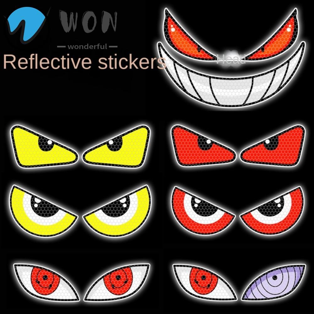 WON Moto Reflective Eye Stickers, Eyes Shape 14.5cm Electric Vehicles ...