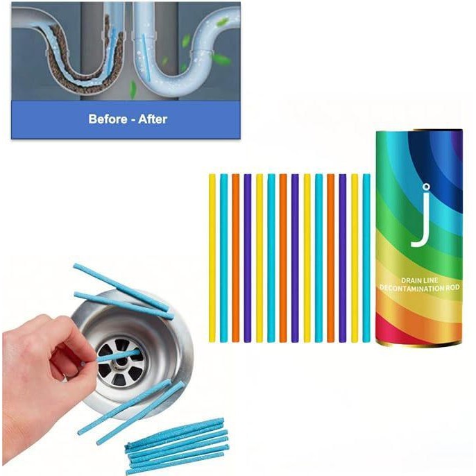 Drain Sticks Pack of 12 Powerful Enzymatic Cleaner Prevents Blockages ...