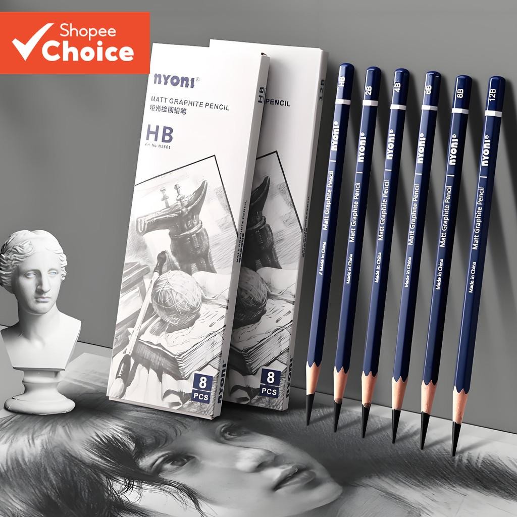 Matte Sketch Pencil HB 2B 4B 6B 8B 12B Artist Students Matt Graphite ...