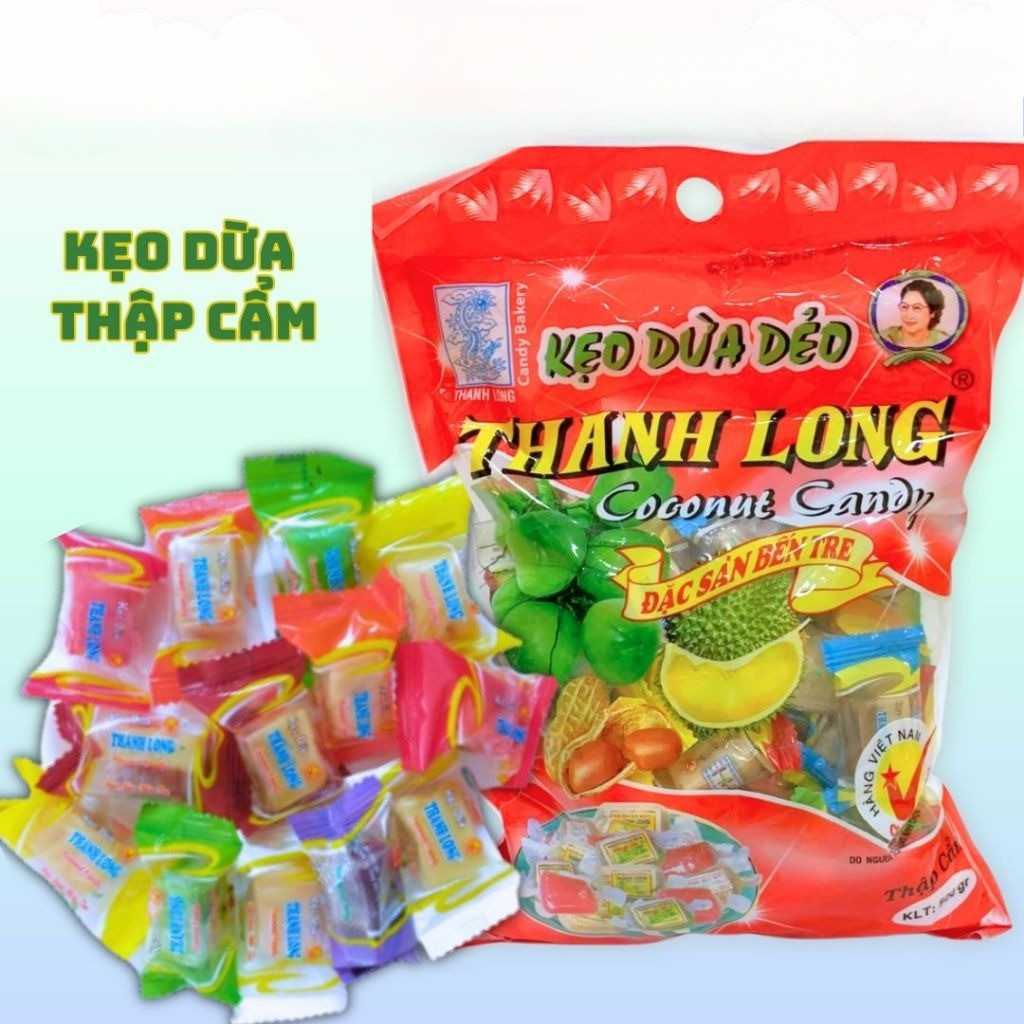 Mixed Dragon Fruit Coconut Candy - Ben Tre Specialty (500g pack ...
