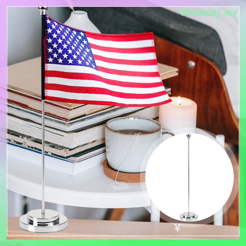 Pedestal Stand Metal Flagpole Seat Tabletop Retractable Mounting ...