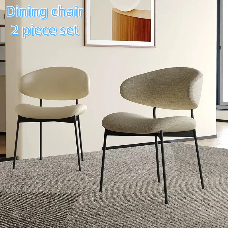 Dining Chair 2-piece Set Household Cotton Linen Nordic Modern Simple ...