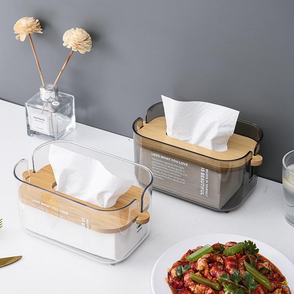 Clear Tissue Dispenser Box Rectangular Napkin Dispenser with Liftable ...