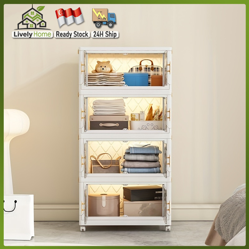 SG Stock Home Living Room Storage Box Bedroom Double Door Wardrobe ...