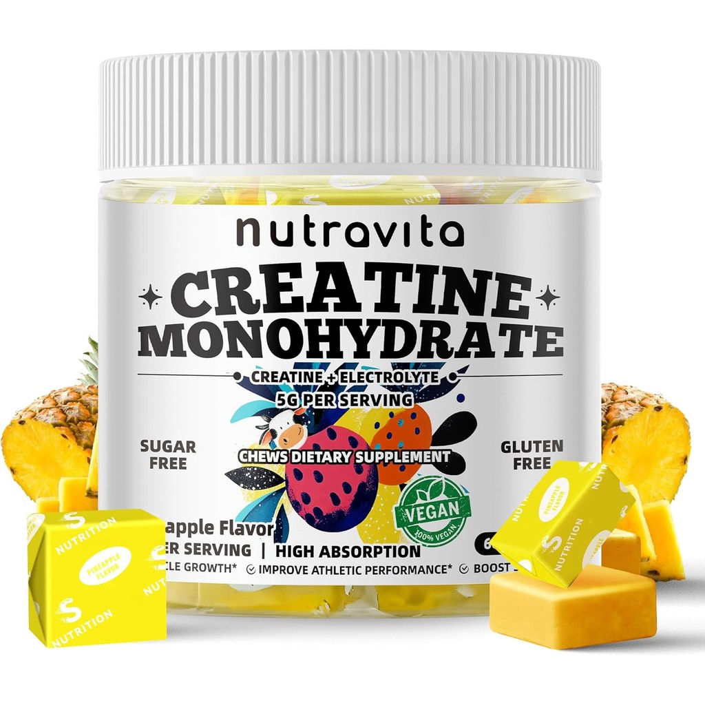 Creatine Monohydrate Chews (5g) – Pre-Workout Energy & Muscle Growth ...