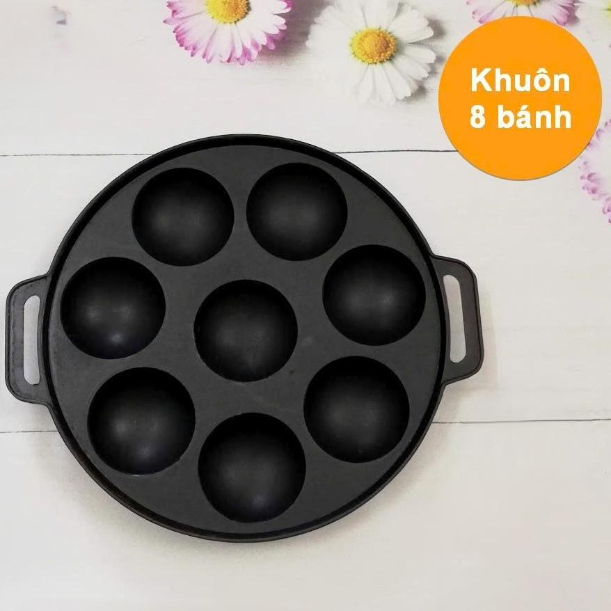 Non-stick Khot Cake Mold, 8-hole Cast Iron Lid. Help You Make Banh Khot ...
