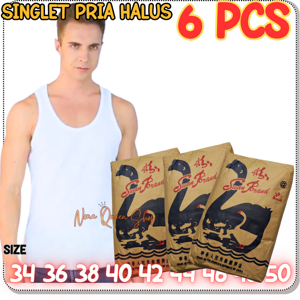 KATUN 6 PCS Men's Singlets T-shirts for Boys Adult Tops Sleeveless Swan ...