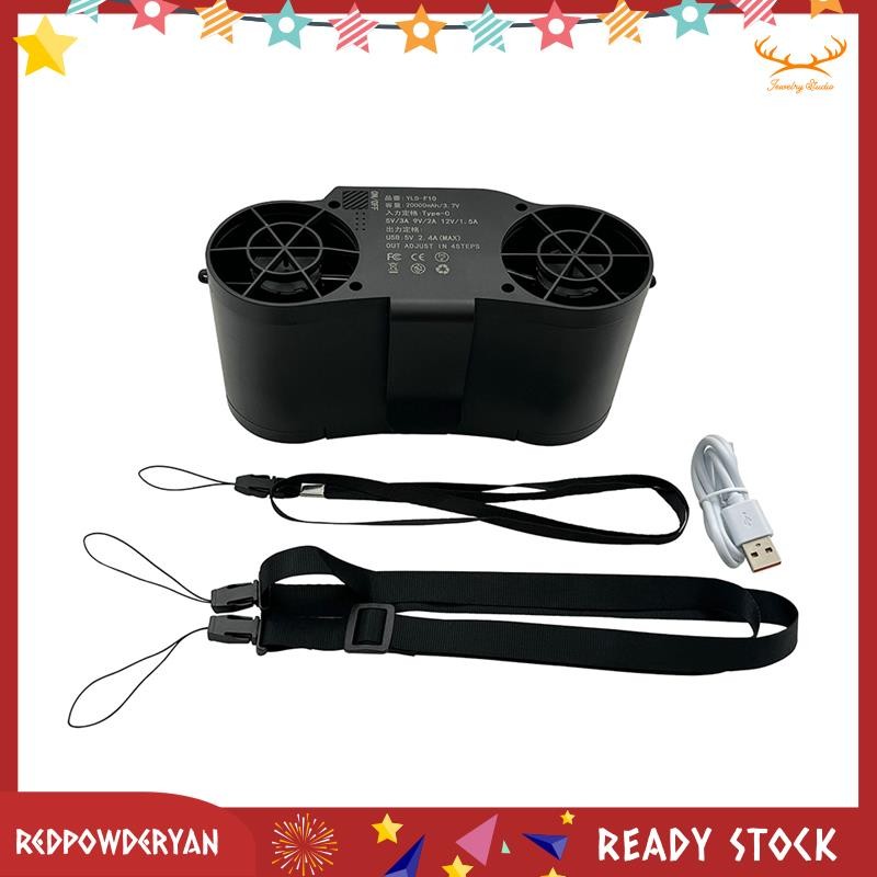 [] 4-Speed Waist-Mounted Cooling Fan Adjustable Shock-Absorbing Waist ...
