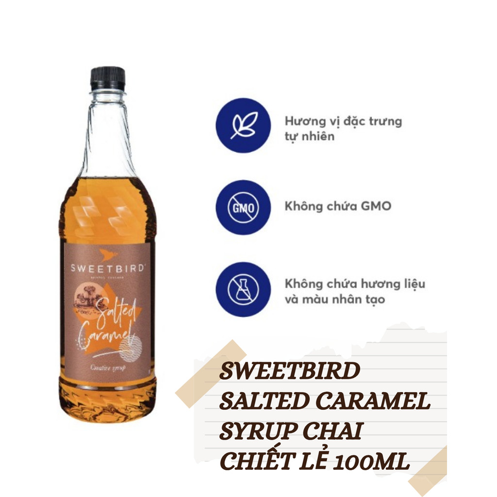 SWEETBIRD SALTED CARAMEL SYRUP RETAIL BOTTLE 100ML - SALTY CARAMEL ...