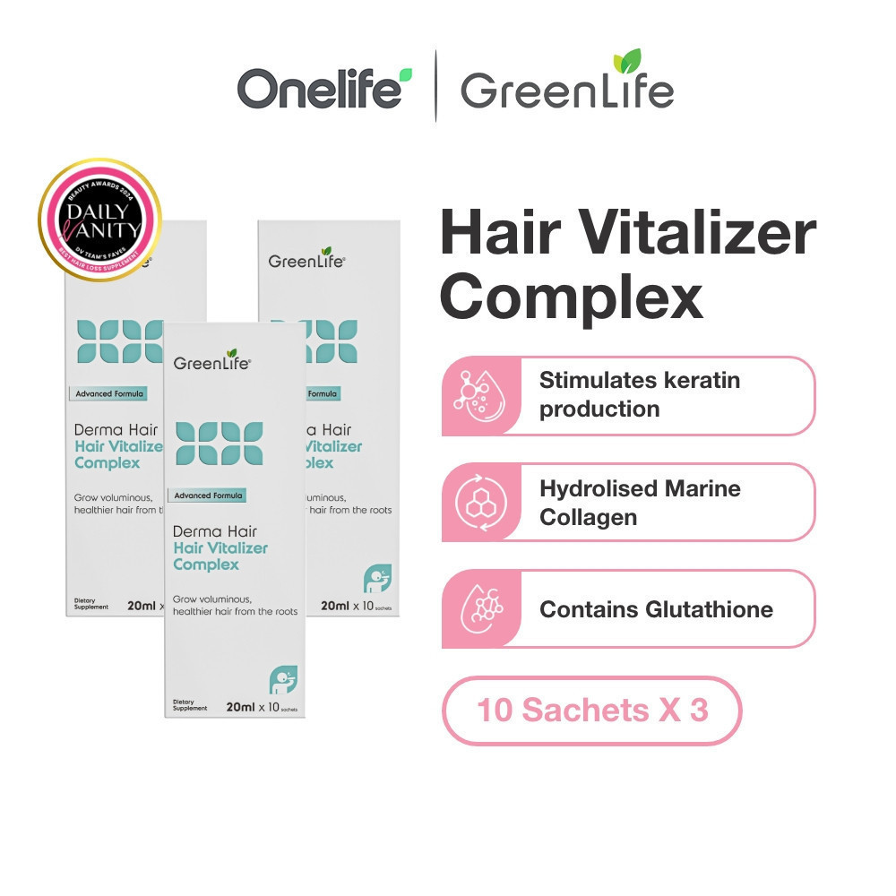 [Bundle of 3] GreenLife Hair Vitalizer Complex with Hydrolysed Marine ...
