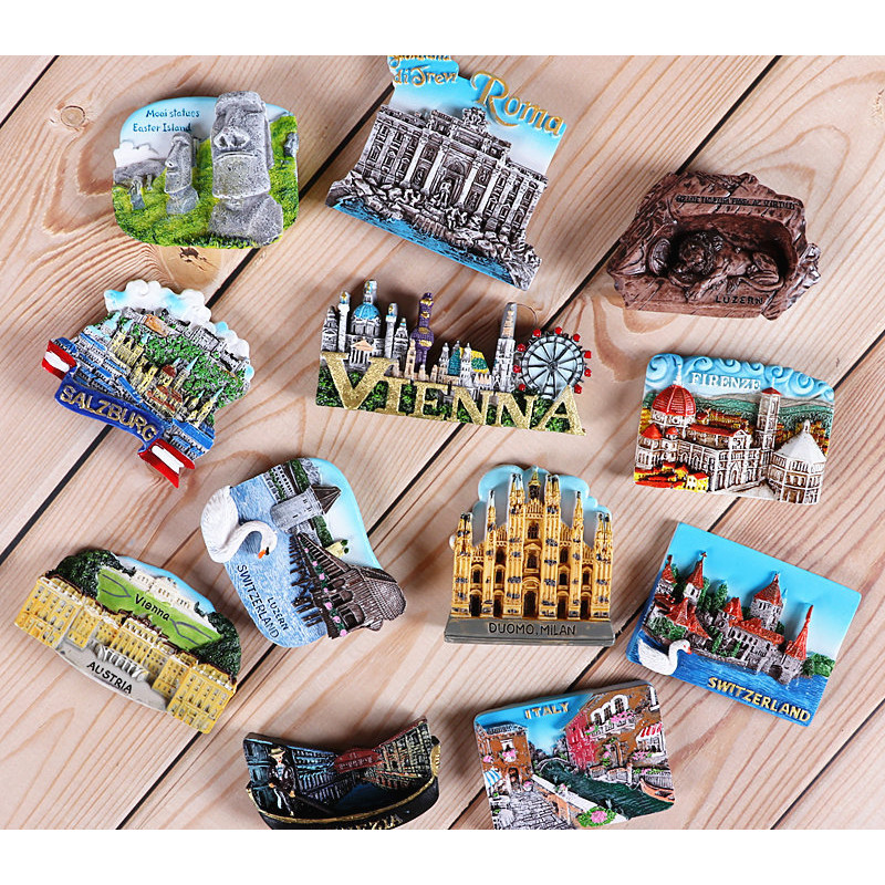 【Shipment within 24 hours‌】Travel souvenir fridge magnet set featuring ...