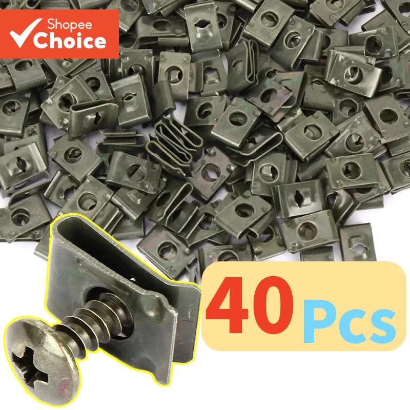 10-40PCS Metal U-type Clip For Car Bumper Fender Trim Panel Fasteners ...