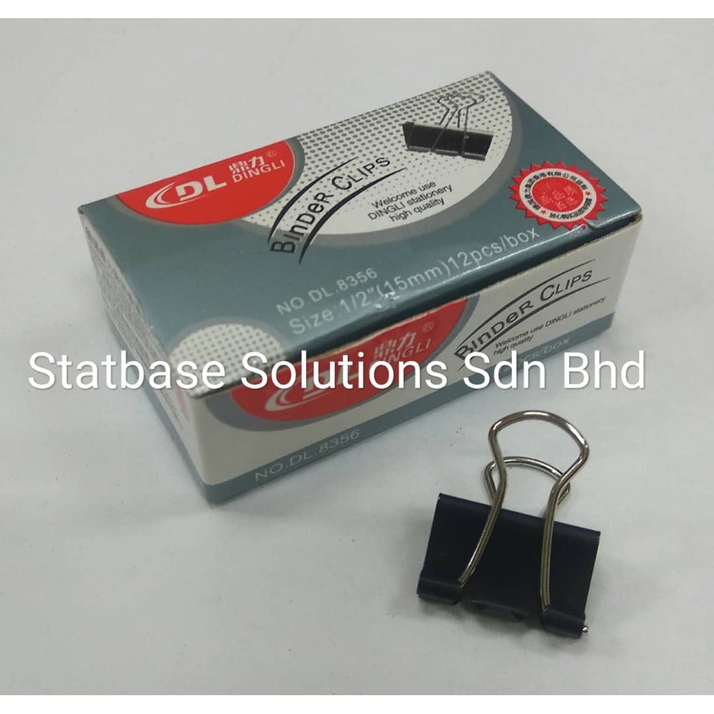 Binder Clip / Double Clip 15mm (1/2") - Ding Li Binder Clip - DL.8356 ...