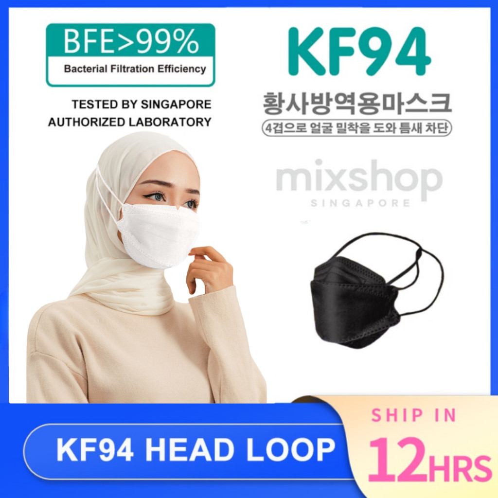 MIXSHOP KF94 HEADLOOP, hijab KF94 mask, KF94 Mask head Loop, Pelitup ...