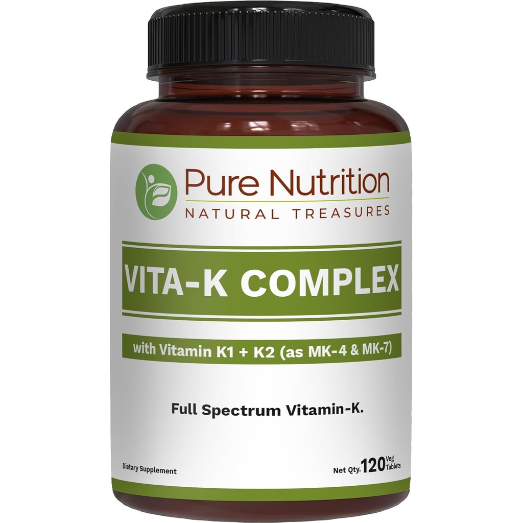 Pure Nutrition Vitamin K Complex K1 + K2 | 2250 mcg | 120 Tab | Full ...